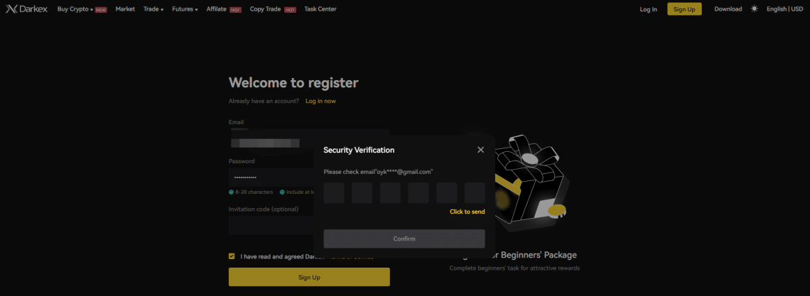 How to Register on Darkex? - Darkex Official Academy Area