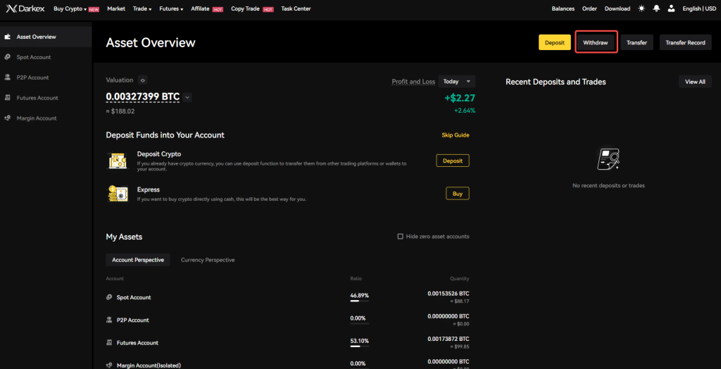 Darkex Deposit and Withdraw Guide - Darkex Official Academy Area